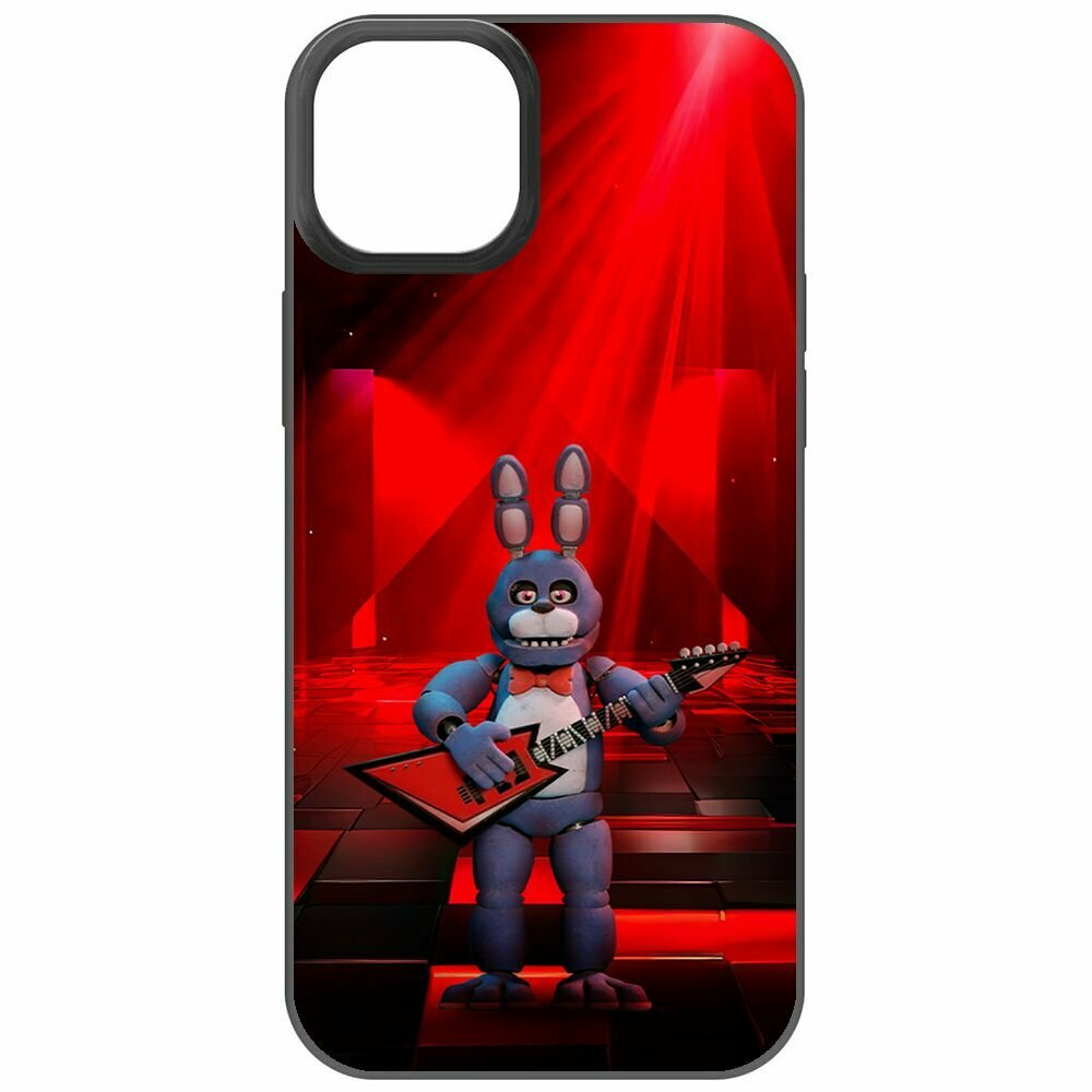 Чехол-накладка Krutoff Soft Case фнаф (FNAF) - Бонни с гитарой для iPhone 15 Plus черный