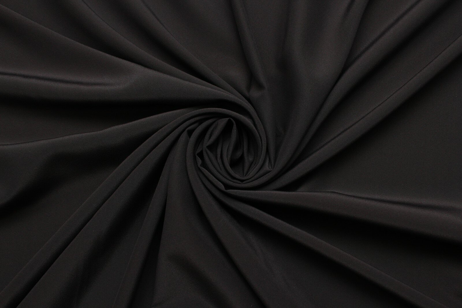 Ткань Шёлковый крепдешин чёрный, 107 г/пм, ш138см, 0,5 м