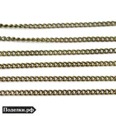 Цепочка мини 0001826 бронзовый цвет 1.5x1 мм, цена за 1 м.