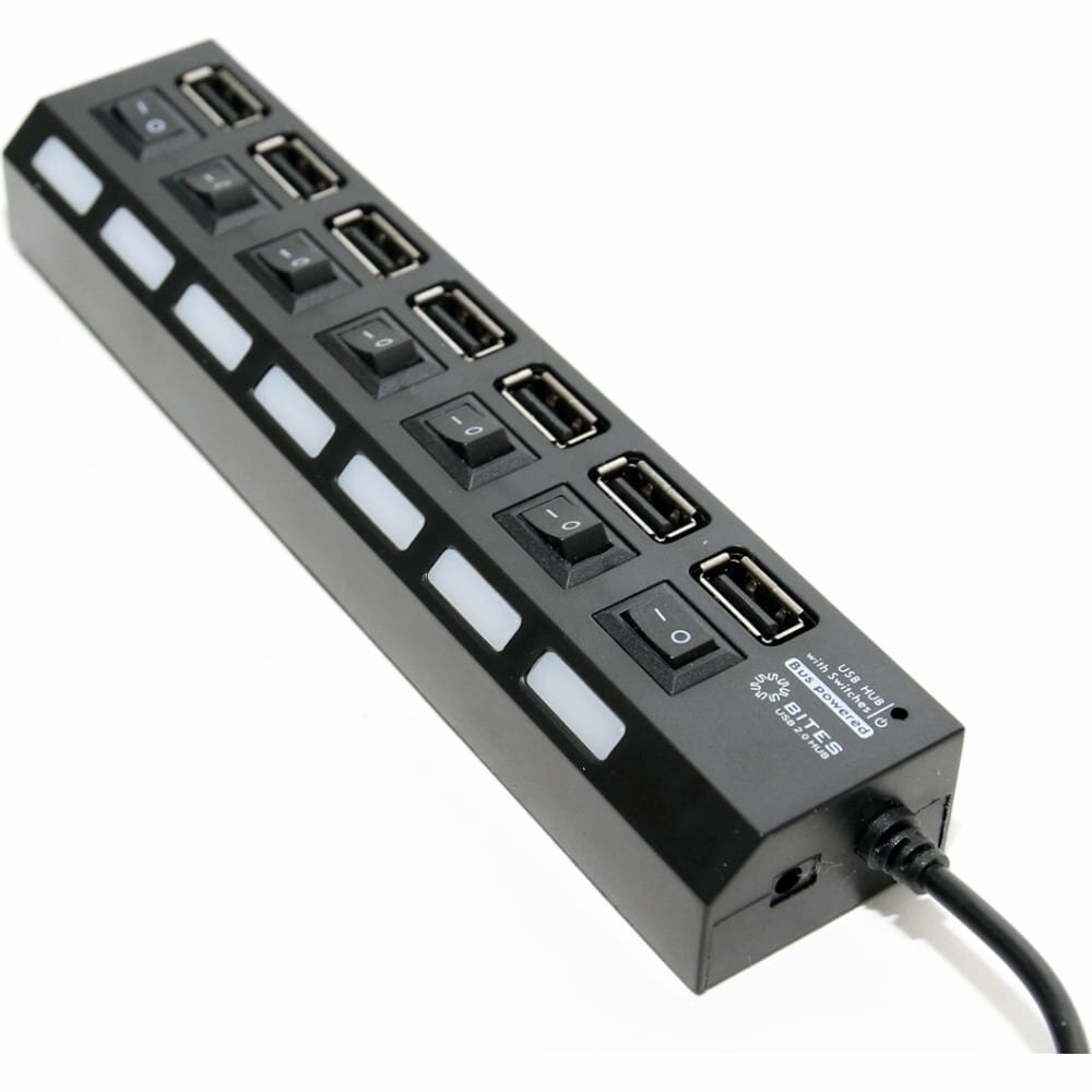 Концентратор 5Bites 7хusb2.0 / бп 5в-2а / 1m / black HB27-203PBK