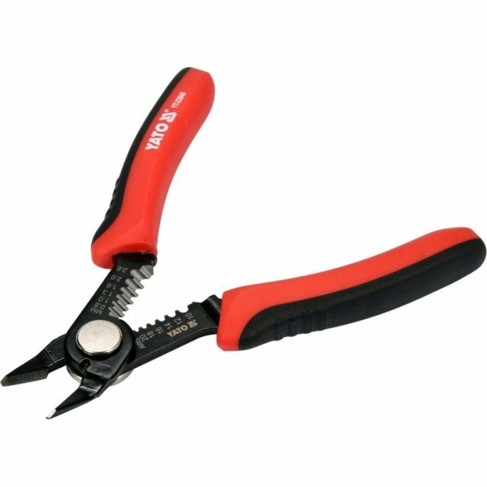 Бокорезы диагональные 140 мм, с функцией зачистки проводов сечением 0.8-2.6 мм2, диаметр до 3 мм YATO арт. YT-22640
