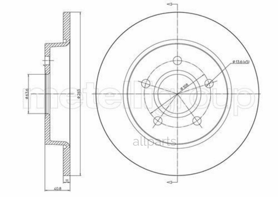 METELLI 23-0688C Диск тормозной Metelli