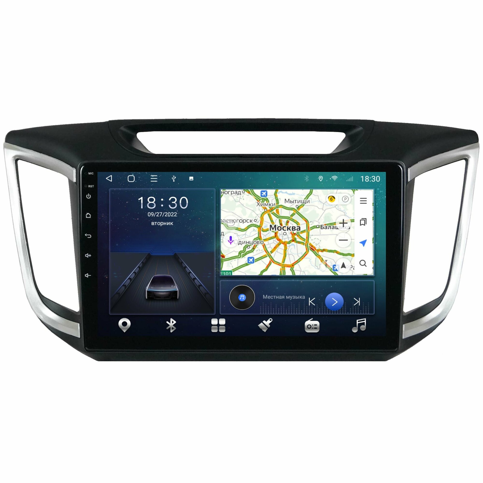 Магнитола CRS-300 Хендай Крета Hyundai Creta - Android 13 - Процессор 8 ядер - Carplay - DSP 36 полос - 4G(Sim)
