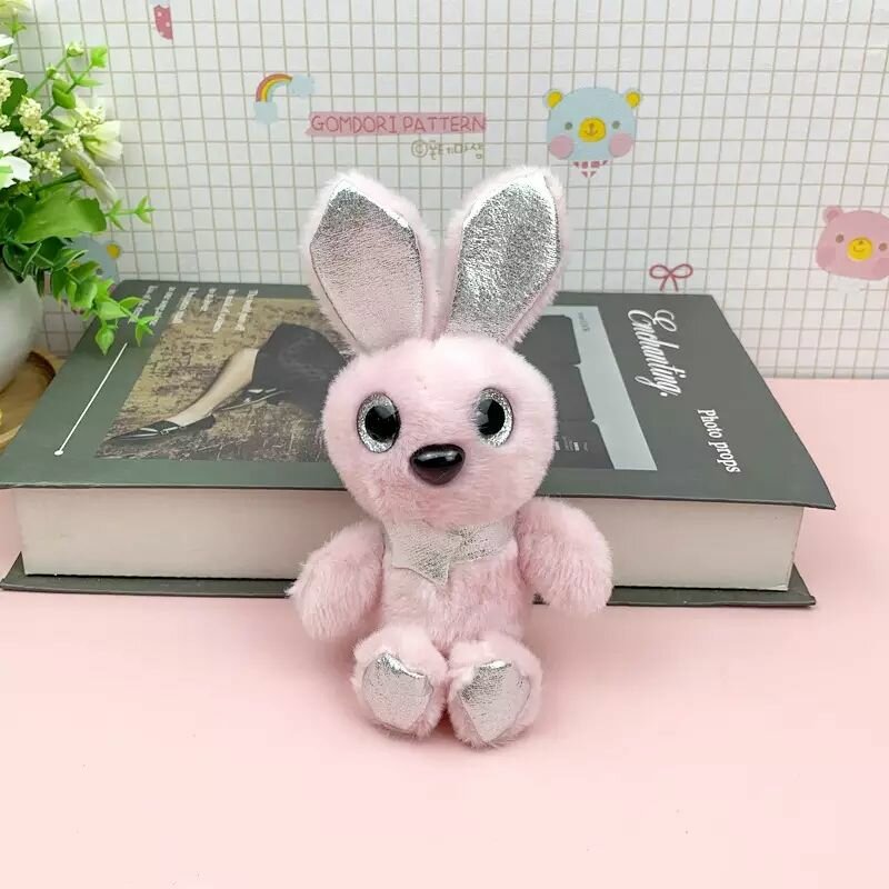 Мягкая игрушка-брелок Зайка со звездочкой , 18 см/ Символ 2023 г/ Цвет розовый