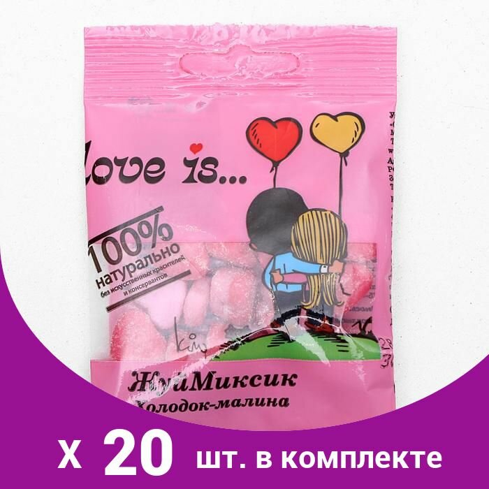 Мармелад Love Is ЖуйМиксик , холодок-малина, 25 г (20 шт)