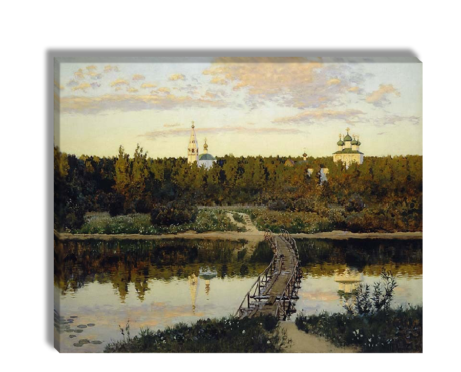 Картина для интерьера "Тихая обитель", Левитан Исаак Ильич, печать на холсте (50х40 см / на подрамнике)