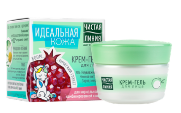 Набор из 3 штук Крем-гель для лица Чистая Линия для всех типов кожи Идеальная кожа 45мл