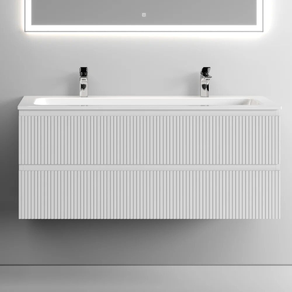 Тумба с раковиной Sancos Snob T 120 см, bianco, раковина CN7016