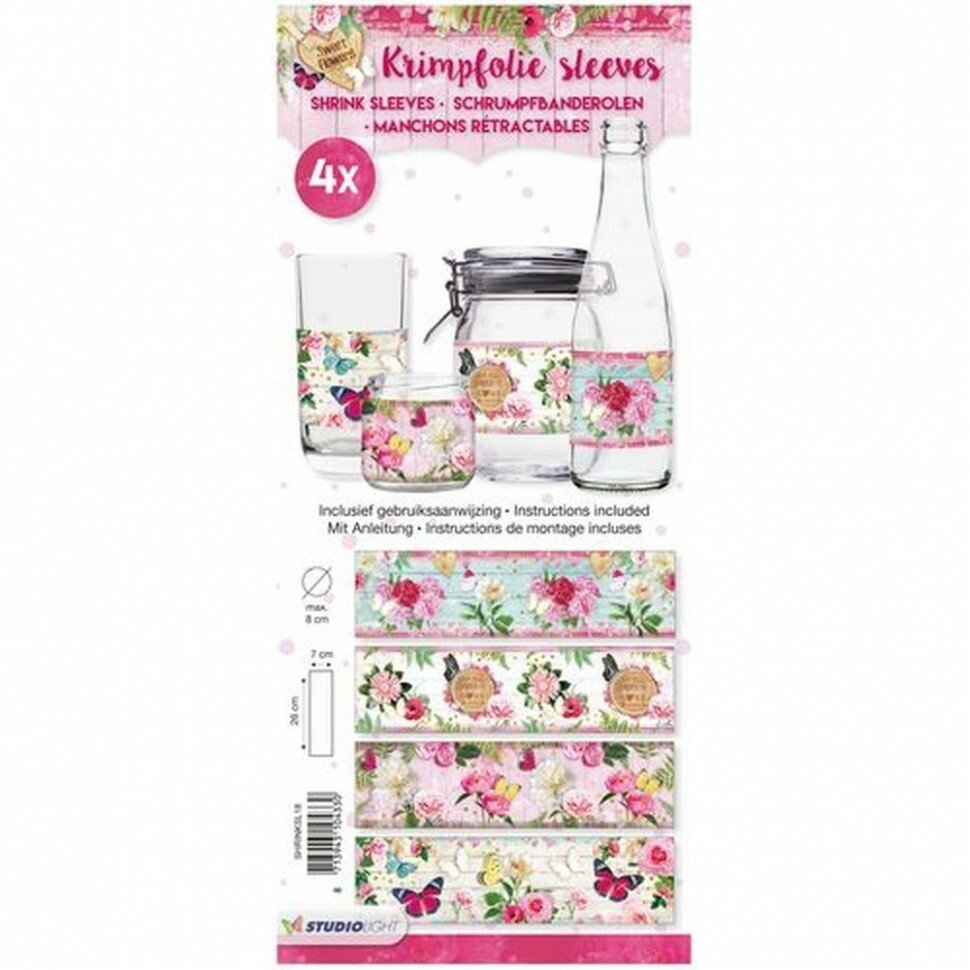 Efco 1533518 Термоусадочная пленка "Sweet Flowers", 26 x 7 см, диаметр до 8 см