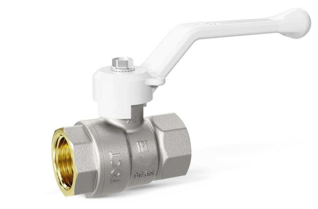 Кран шаровой латунный LD Pride 47.25. В-В. Р Ду 25 Ру 40 рычаг(white), арт. LD 47.301.25 W