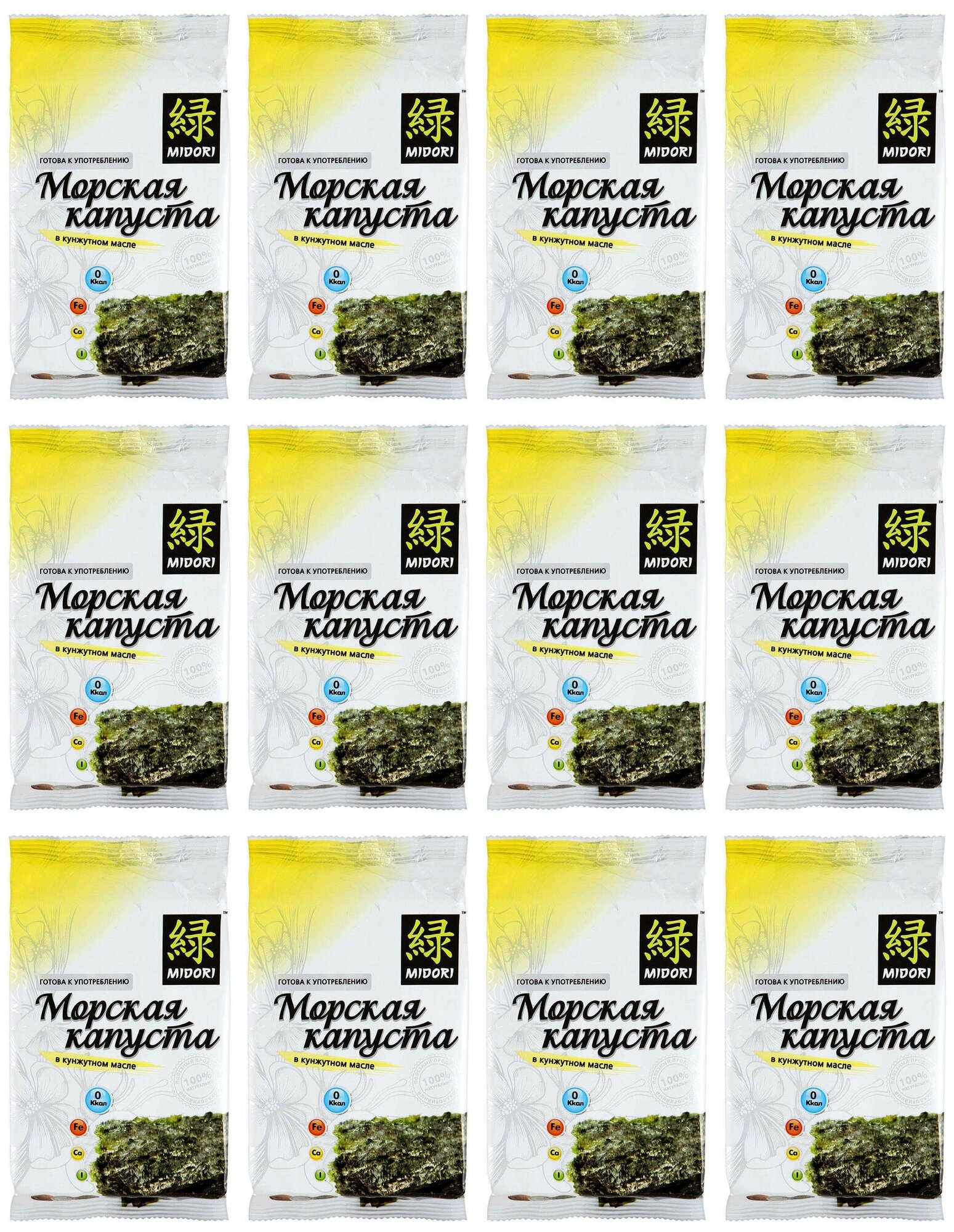 Midori Чипсы Нори в кунжутном масле, 5 г, 12 уп