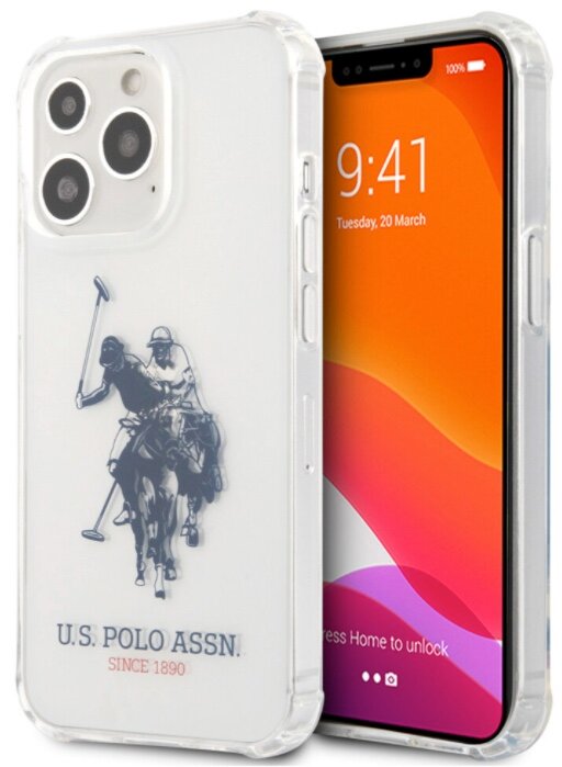 Чехол U.S. Polo Assn. PC/TPU Shockproof Horse Hard для iPhone 13 Pro, цвет Прозрачный (USHCP13LKHRTR)