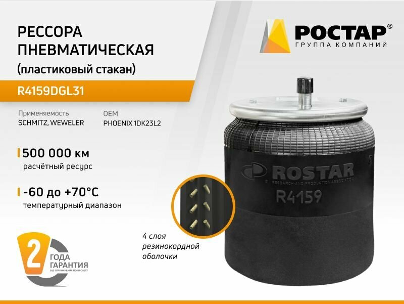 Рессора пневматическая (пластиковый стакан) R4159DGL31 (1DK23L2)