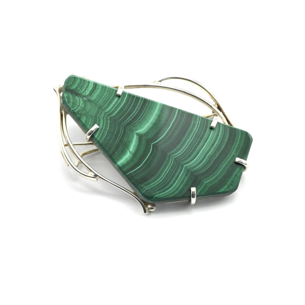 Брошь, малахит