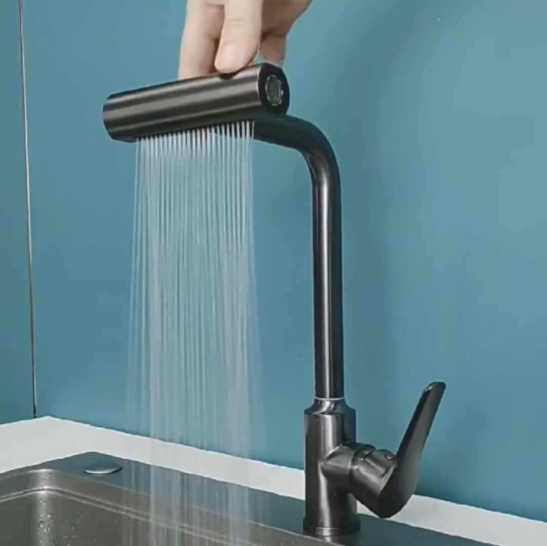 Смеситель для кухни/ванны, нержавеющая сталь, аэратор, каскадный излив