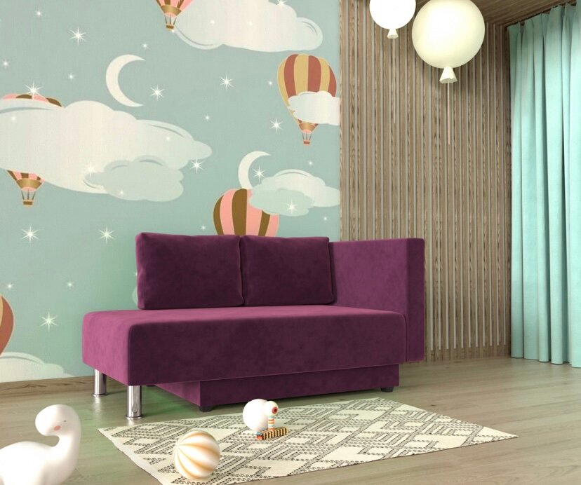 Детский диван Леон на столбах, Фиолетовый