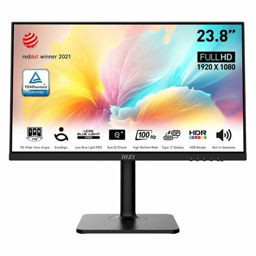 23.8" Монитор MSI Modern MD2412P, 1920x1080, IPS, 100Гц, 1хHDMI, черный [9s6-3pa59h-095]