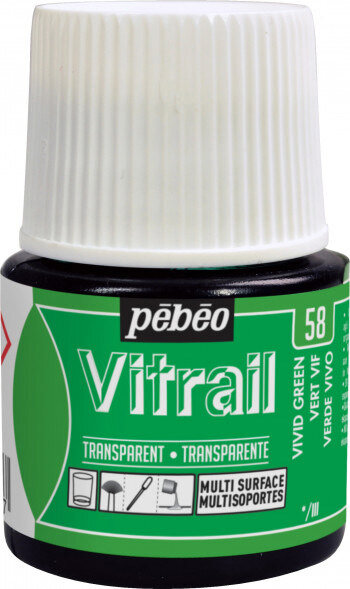 Краска витражная Pebeo Vitrail 45ml, 58 ярко-зеленый