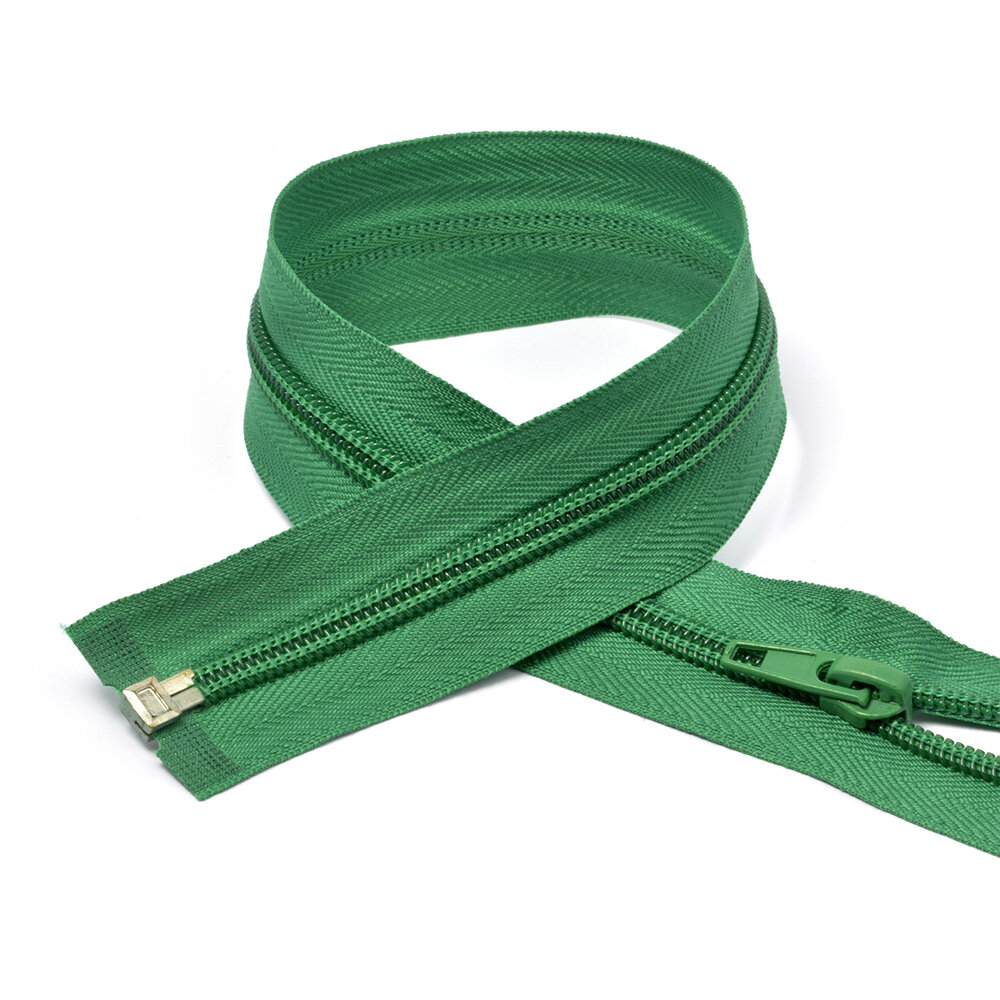 Молния спираль пластиковая №5 (молния разъемная) 45 см цв.258 зелёный упак.10 шт