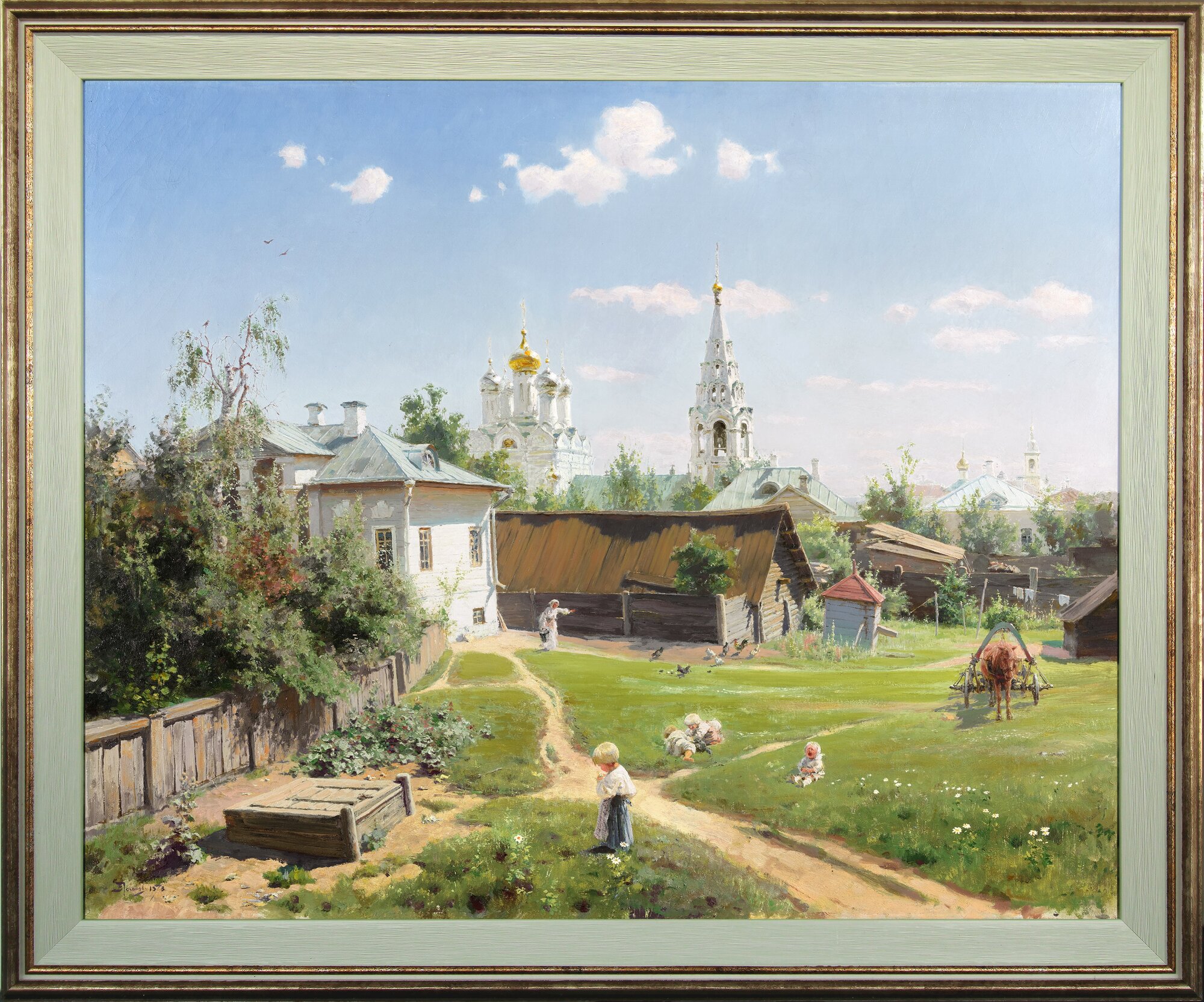 Репродукция картины В. Д. Поленов "Московский дворик" 52х43