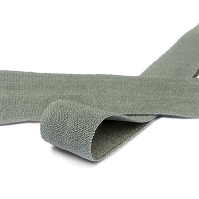 Резинка окантовочная трикотажная (бейка эластичная) матовая шир.15мм цв.312 т. серый упак. 50 м.