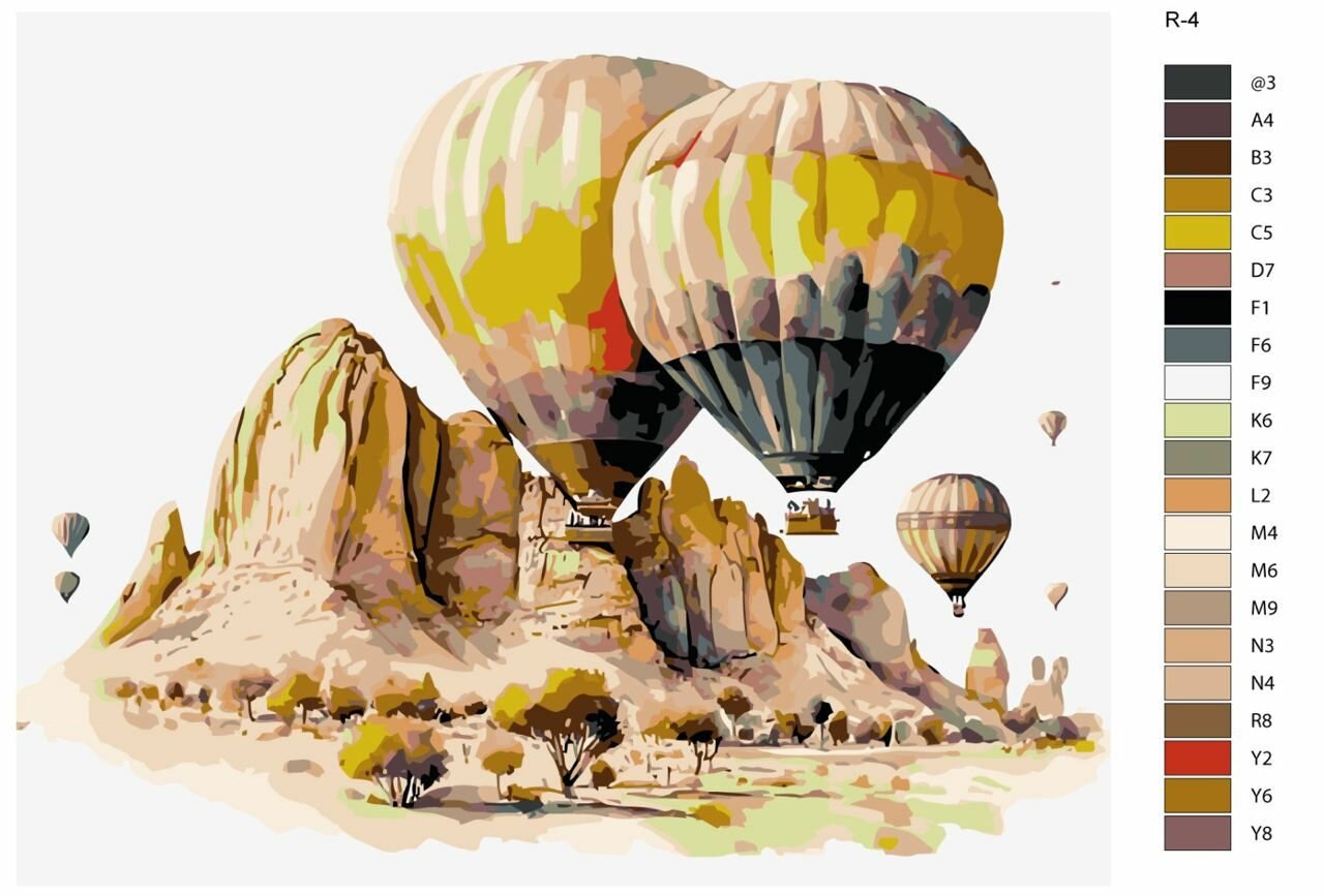 Картина по номерам R-4 "Каппадокия. Воздушные шары" 40x50 см