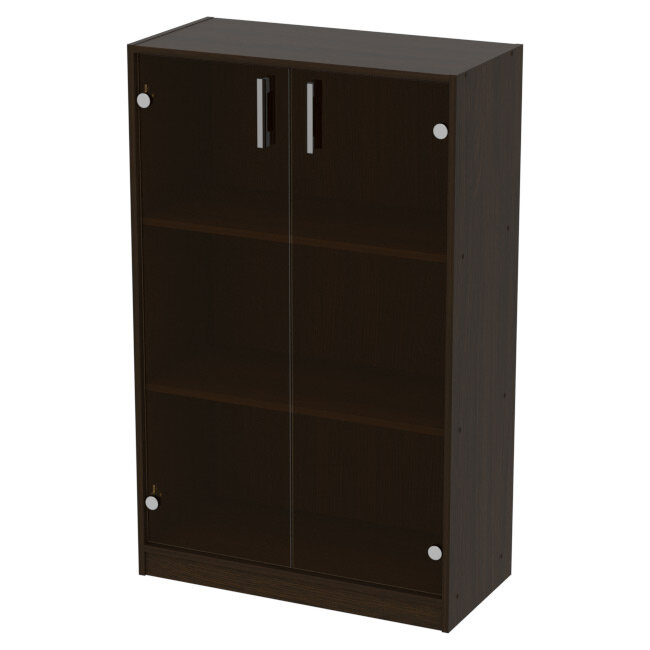 Шкаф Меб-фф Шкаф для офиса СБ-60+А-5+С-17МВ тон. бронза цвет Венге 77/37/123 см