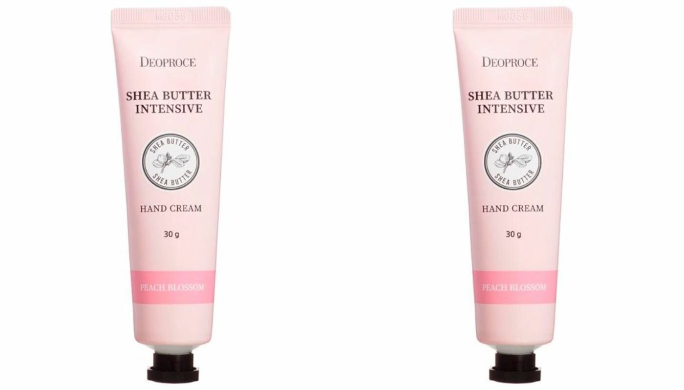 DEOPROCE Крем для рук SHEA BUTTER INTENSIVE HAND CREAM PEACH BLOSSOM, 50 гр, 2 шт