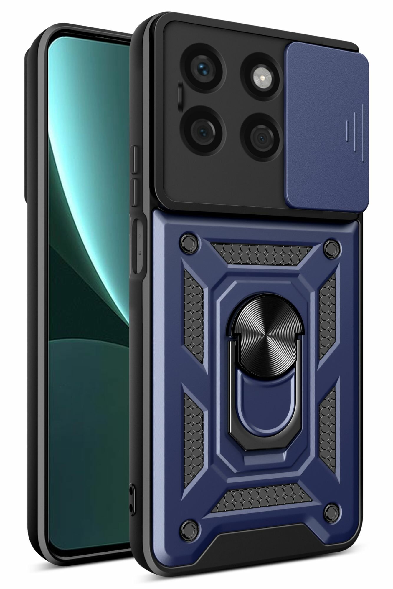 Чехол противоударный armors для Honor X8B / Хонор Х8В с защитой камеры (Темно-синий)