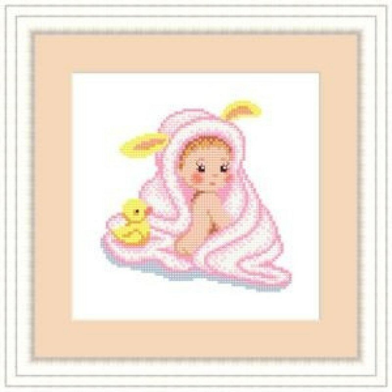 Набор для вышивания Сделано с любовью #ДД-008 Лапочка-дочка, Счетный крест, 15 х 15 см