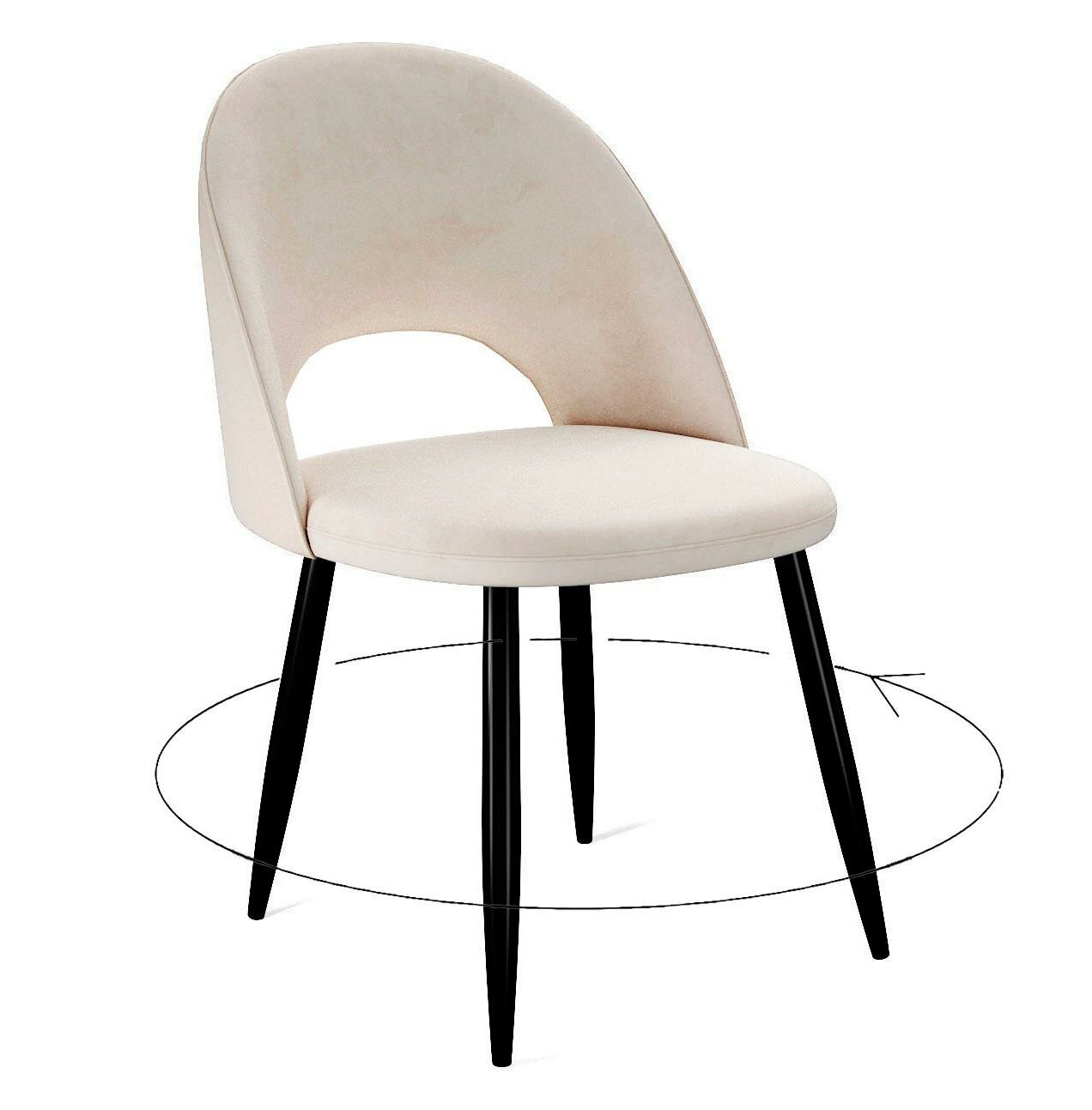 Стул для кухни и офиса DikLine 283 поворотный C103 крем, ножки черные