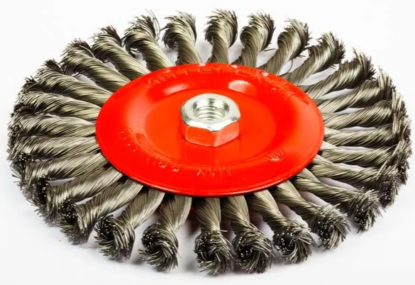 Щетка зачистная дисковая витая стальная скруч. (узкий шов) 175/37x6, 52K, M14x2, RPM9000 Интерскол 2233917800600