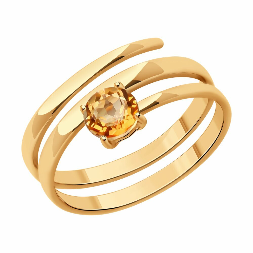 Кольцо, красное золото, 585 проба, топаз