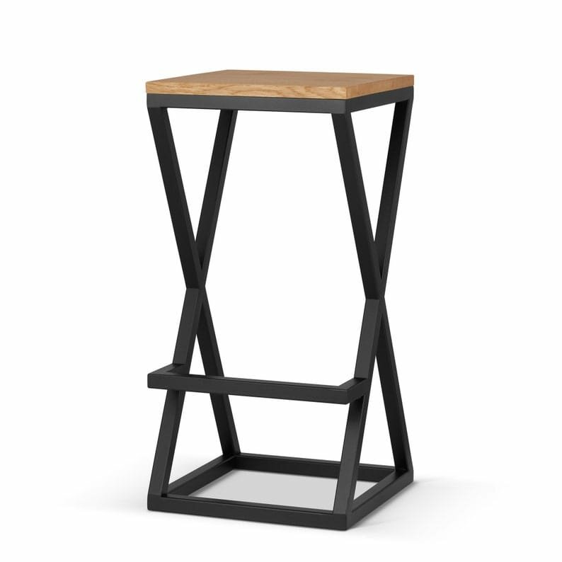 Барные стулья LOFT DESIGN Loft, 2 шт, массив дуба, с подставкой для ног, цвет дуб