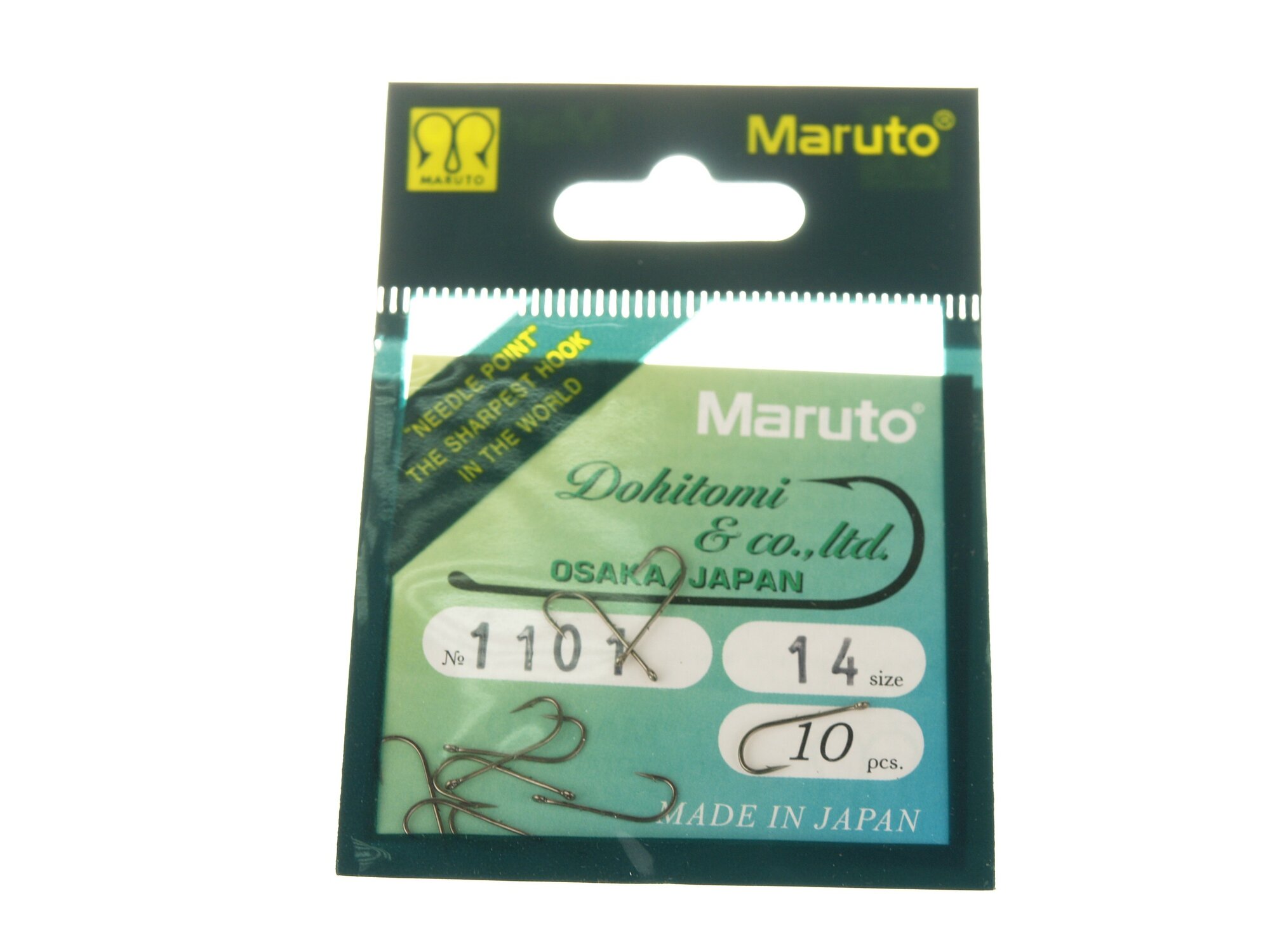 Крючки Maruto 1101BR №14, набор 10 шт, прочные стальные крючки для рыбалки и поплавка