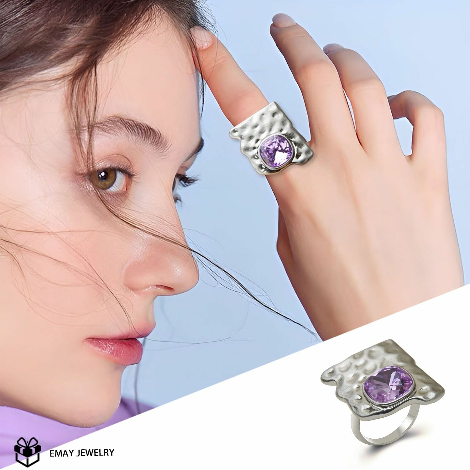 Кольцо, искусственный камень