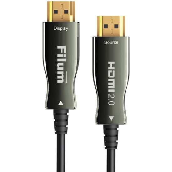 Кабель HDMI Filum FL-AOC-HDMI2.0-20M активный, оптический, 20 м, 4K/60HZ, v.2.0, ARC, 19M/19M, черный, коробка