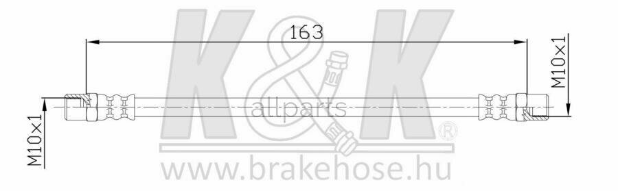 K&K FT4672 Шланг тормозной VOLKSWAGEN Transporter IV. Platform/Chassis (70 XD) 2.5 TDI Syncro 05.98-.