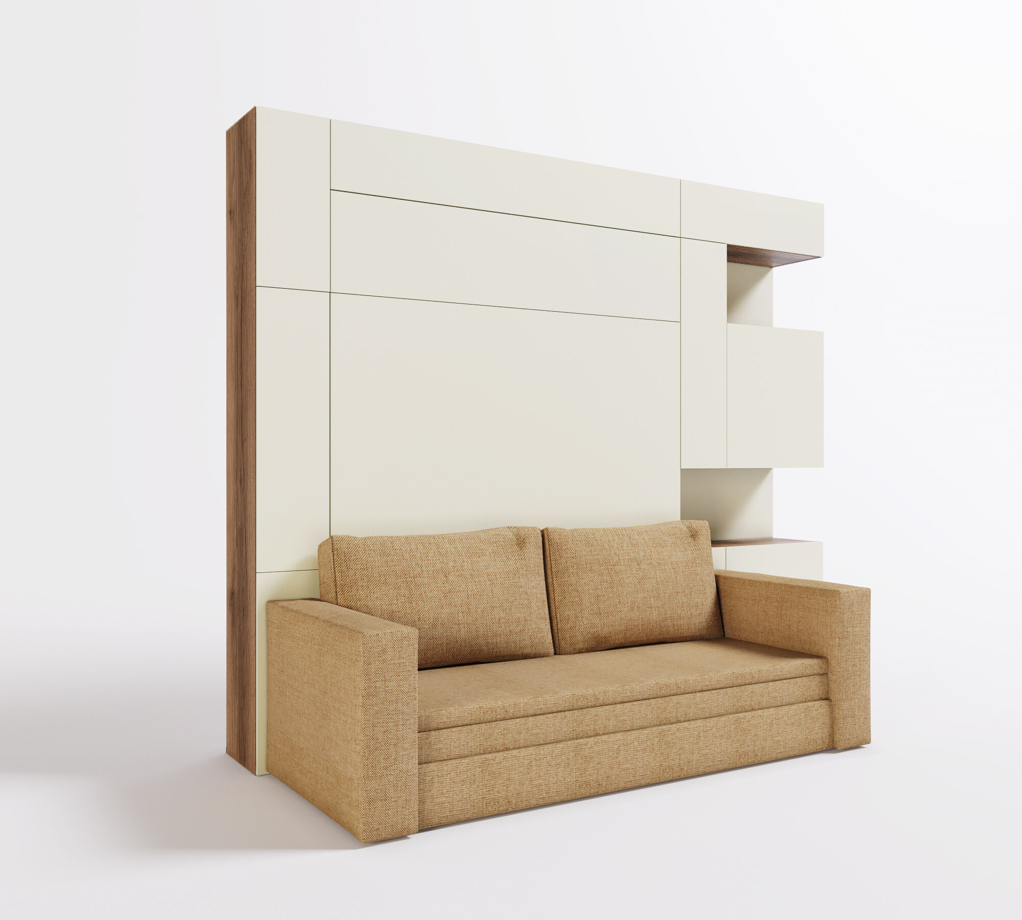 Шкаф кровать-трансформер с диваном Летто Максима Гранде 1600 исполнение 3/2 Янтарь