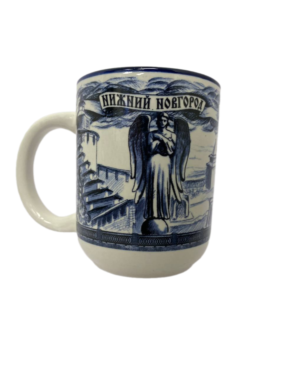 Кружка синяя роспись Нижний Новгород, АКМ 300мл