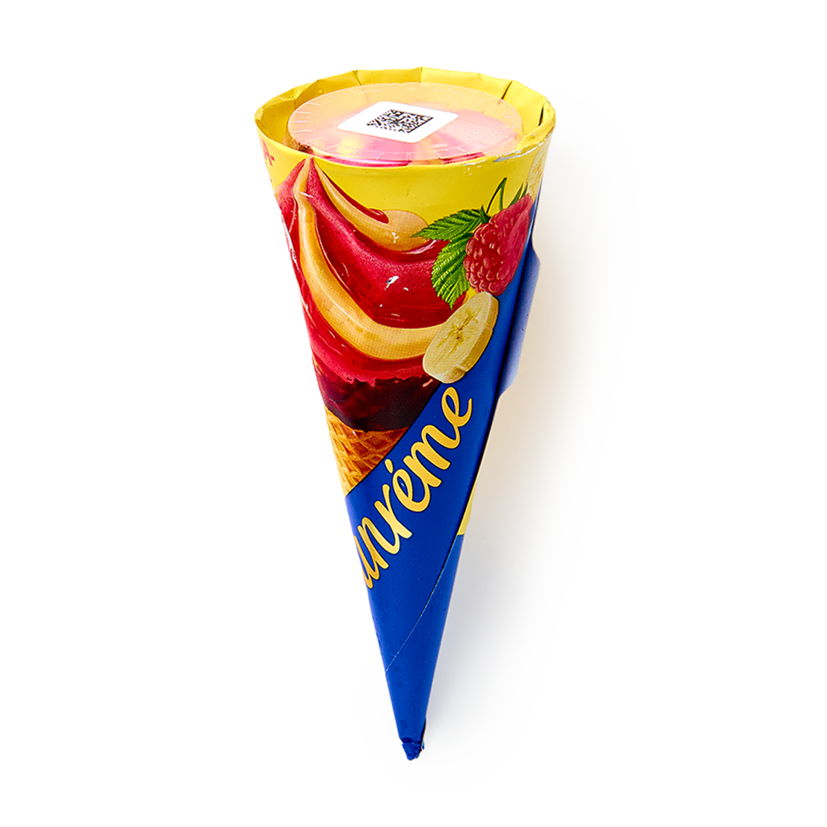 Мороженое Sunreme "Малина-Банан", в рожке, сливочное, 78 г, не выше −18 °C