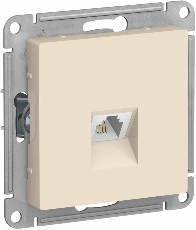 AtlasDesign Беж Розетка телефонная RJ11, механизм, Systeme Electric, ATN000281