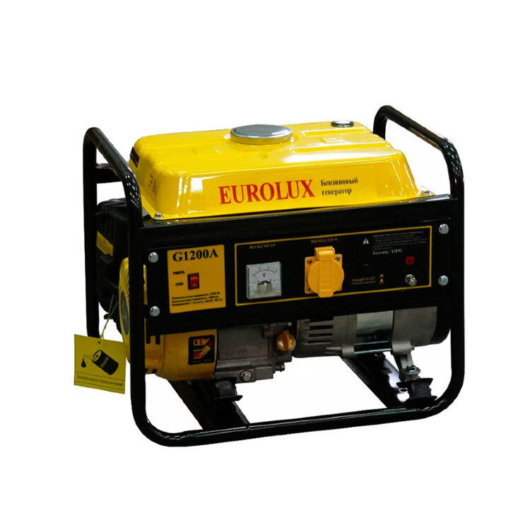 Бензиновый генератор EUROLUX G1200A, 1кВт, 220Вт, ручной запуск, 6л