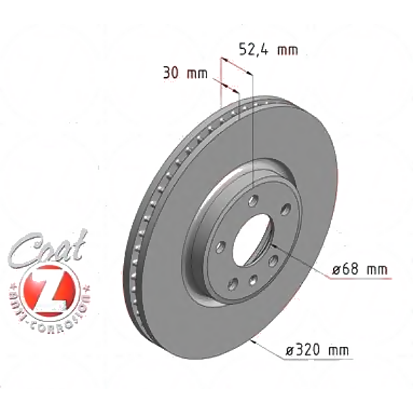 ZIMMERMANN 100.3355.20 (8R0615301) диск тормозной передний Audi (Ауди) coat z