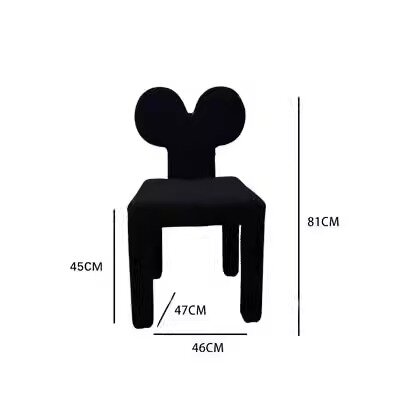 Стулья дизайнерские бархатные геометрические Teddy Chair (черный, Микки)