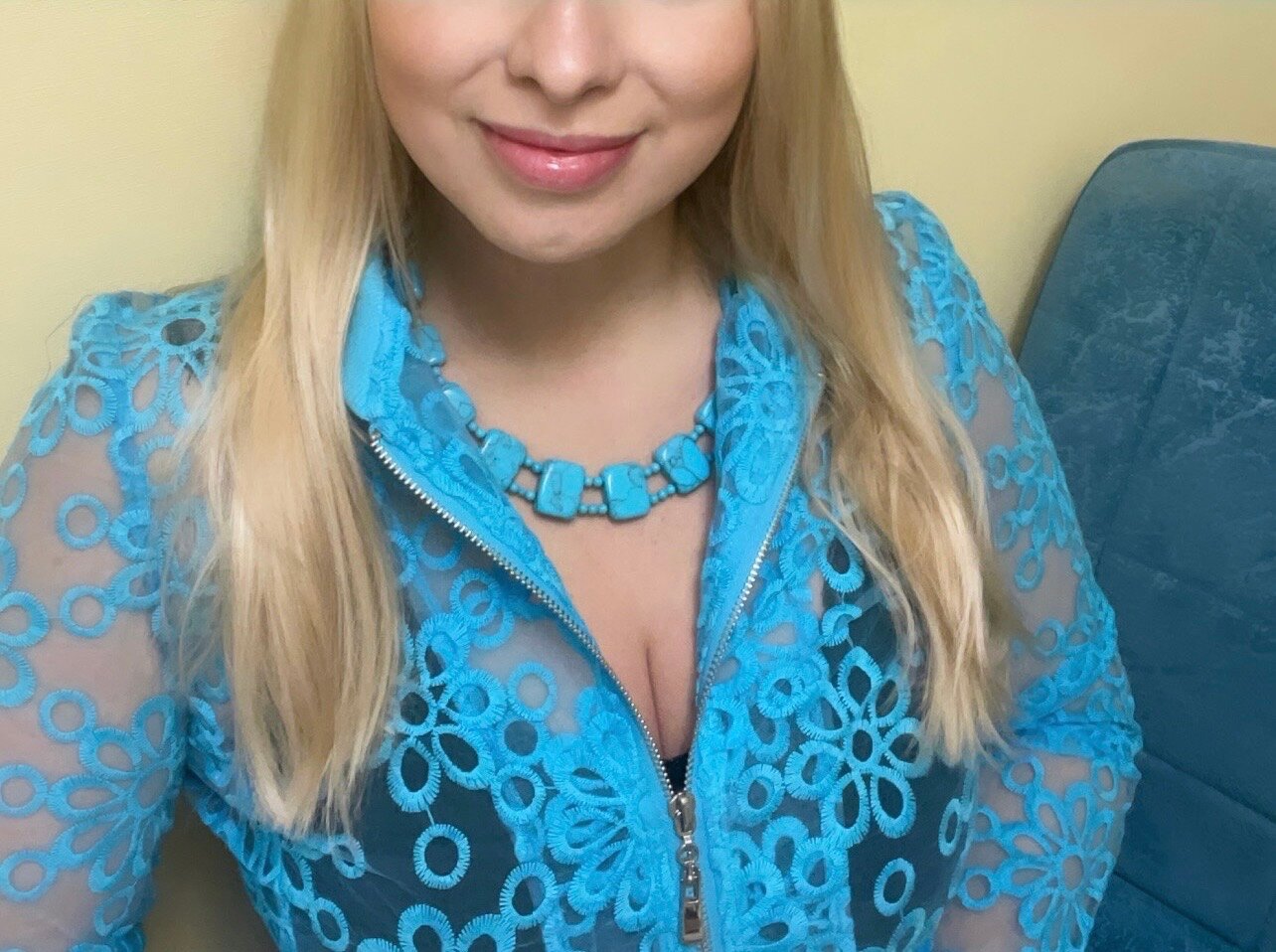 Колье Jewellery by Marina Orlova, бирюза синтетическая, длина 42 см, голубой — фото 1