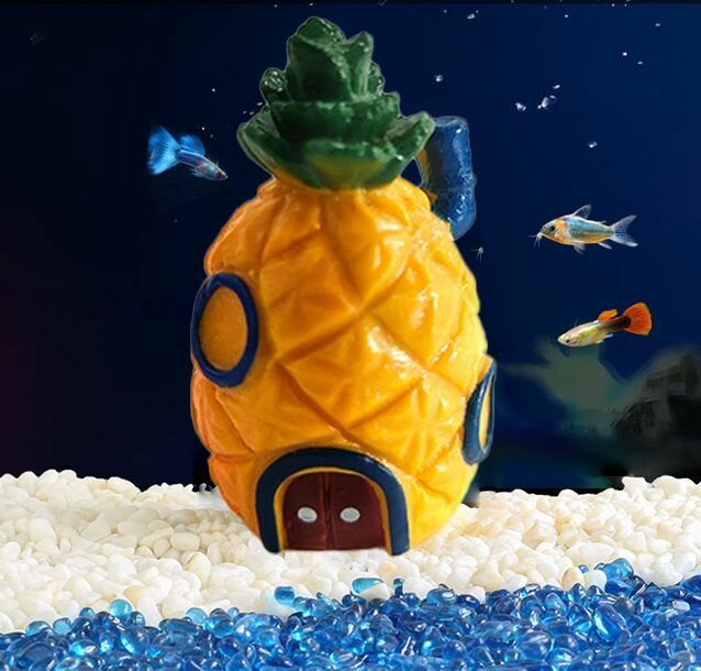 Аквариумный декор Фигурка Домик Спанч Боба , Размер 4,7*3*3 см