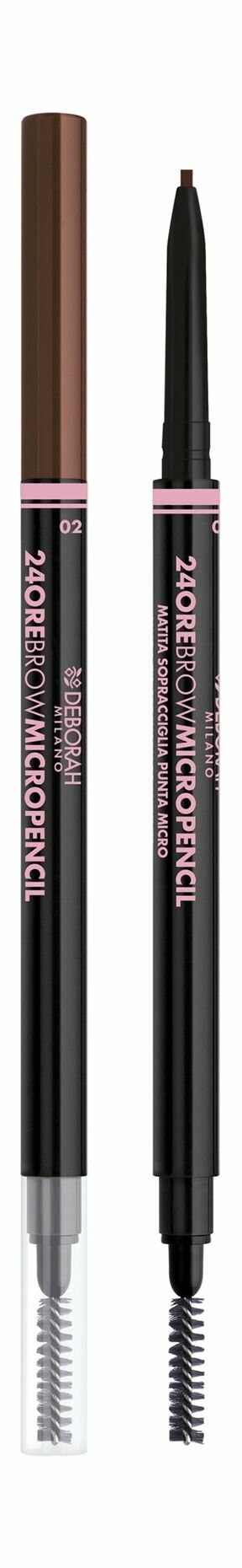 DEBORAH MILANO Карандаш для бровей 24 Ore Brow Micropencil, 0,1 г, 02