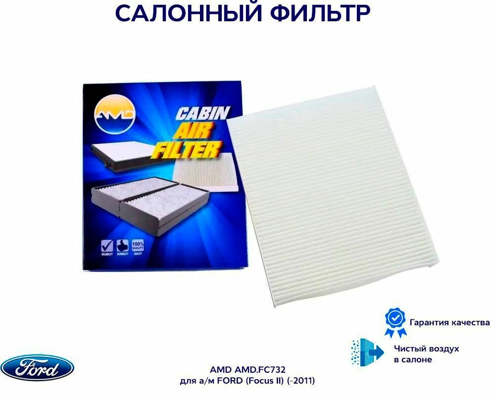 Фильтр салонный 1354953 AMD. FC732 для а/м FORD (Focus II) (-2011)