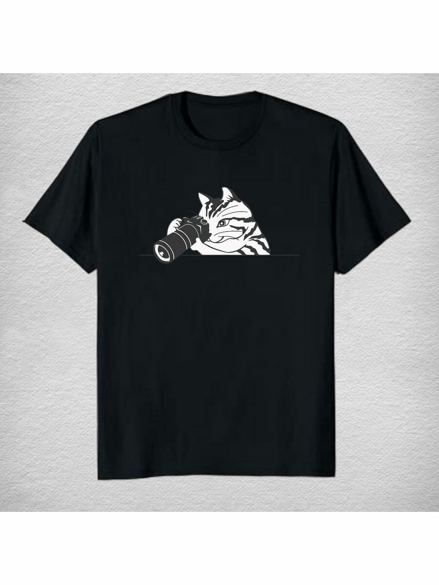 Футболка кот фотограф